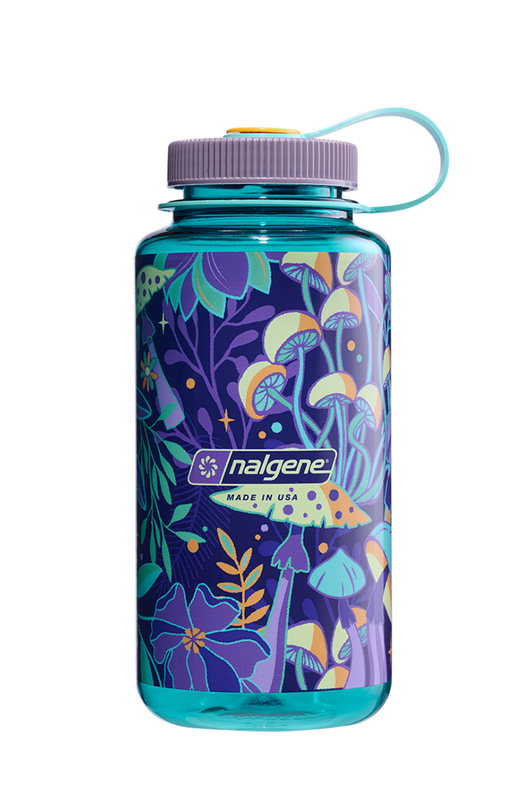 Botellas de 1L de boca ancha con estampado botánico psicodélico | Nalgene